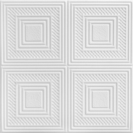 A La Maison Ceilings Nested Squares 20-in x 20-in 8-Pack Plain White Textured Surface-mount ...